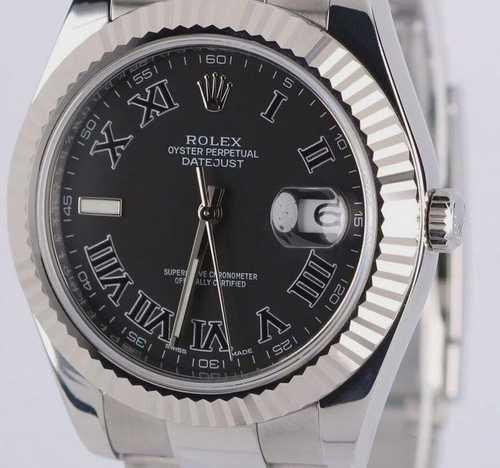 Часы Rolex Datejust II Black Roman Dial 116334