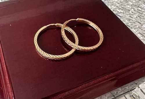 Золотые серьги кольца конго