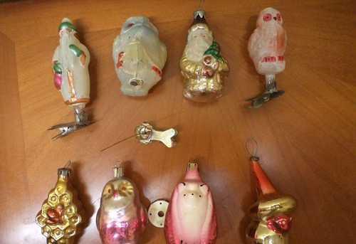 Елочные игрушки Дед Мороз Сова Ежик и другие