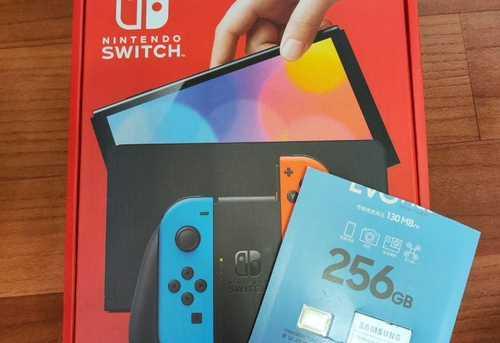 Новый прошитый Nintendo Switch oled 256 гб