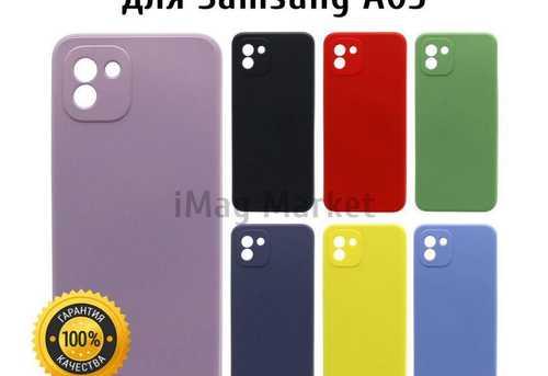 Силиконовый чехол для Samsung A03 с микрофиброй