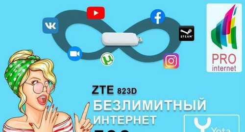 Модем для интернета ZTE 823D + yota 500
