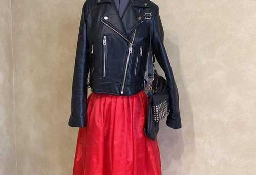 Куртка женская stradivarius косуха+юбка