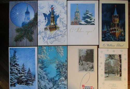 Новогодние двойные открытки 1960-х – 1970-х годов