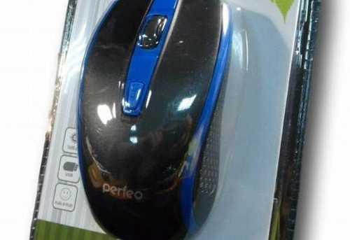 Мышь проводная Perfeo Profil 4 кн. USB, черно-синя