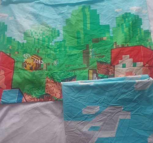 Простынь и наволочка minecraft