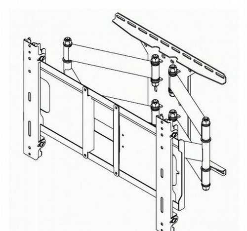 Кронштейн настенный наклонно-поворотный 4-х коленный для тв 70-98"