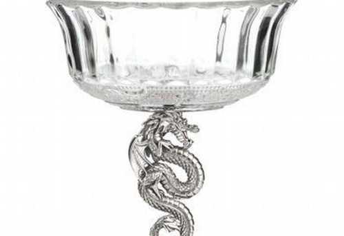 Вазочка «Дракон» из серебра и мрамора