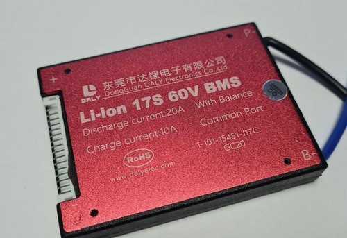 Плата контроля BMS Li-ion 17S 60V 20A