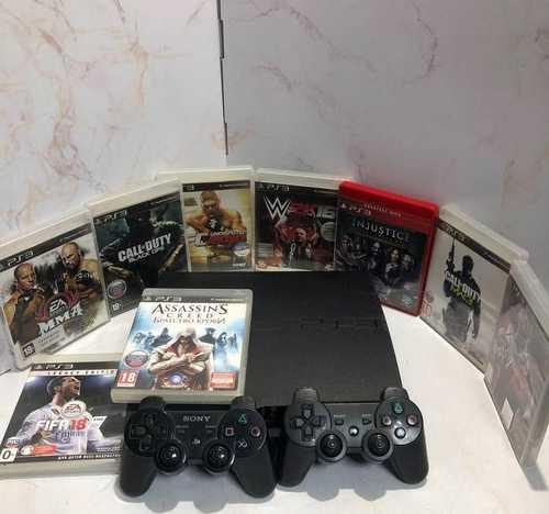 Приставка Sony Playstation 3   9 игр/2 геймпада