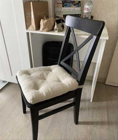 Стул IKEA ingolf ингольф (коричнево-чёрный)