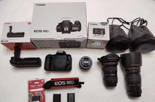 Камера Canon EOS 90D + объективы Canon + набор