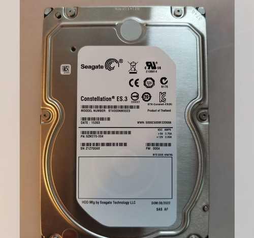 3.5 Жесткий диск 4Tb Seagate Constellation ES (ST4