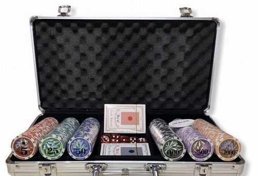 Покерный набор 300 фишек с номиналом и сукно