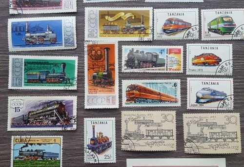 Почтовые марки. Поезда,самолеты,корабли
