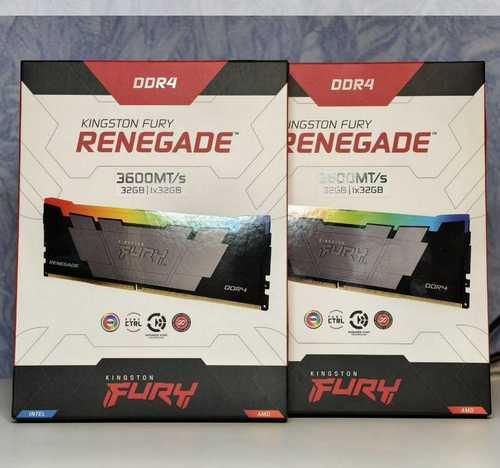 Kingston Fury Renegade DDR4 32 Гб 3600 мгц Новая