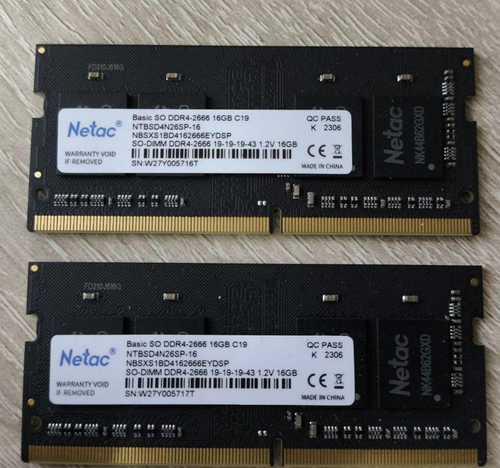 Оперативная память ddr4 16gb 2666 netac