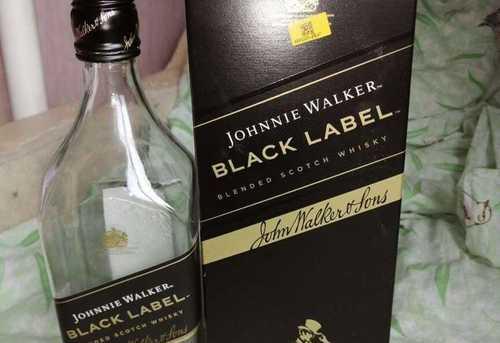 Коробка и бутылка от виски Black Label 12 лет 1л