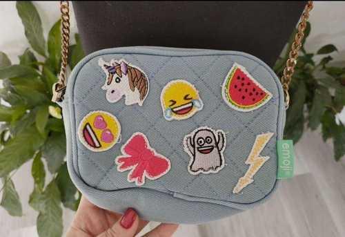 Джинсовая сумка кросс боди emoji