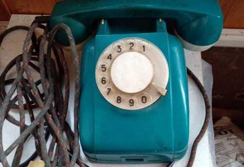Телефон дисковый из СССР 1965г зеленый