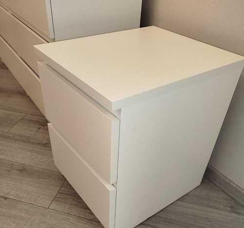 Комод malm IKEA 2 ящика, белый, 40x55x48см