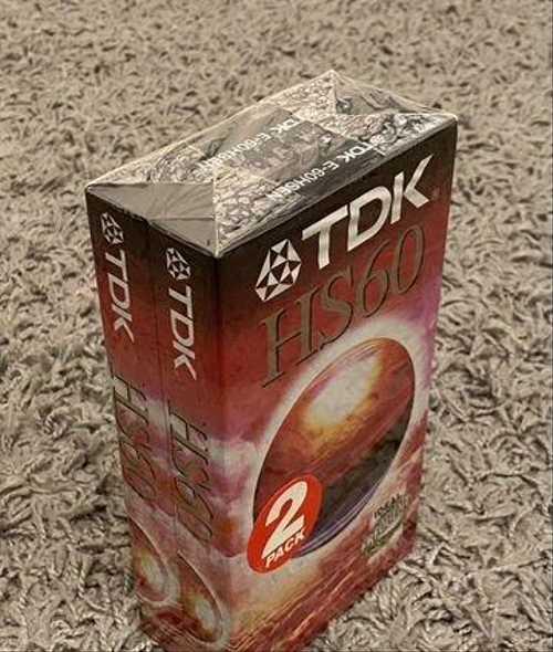 Раритетная VHS видеокассета TDK HS60 2Pack Новая