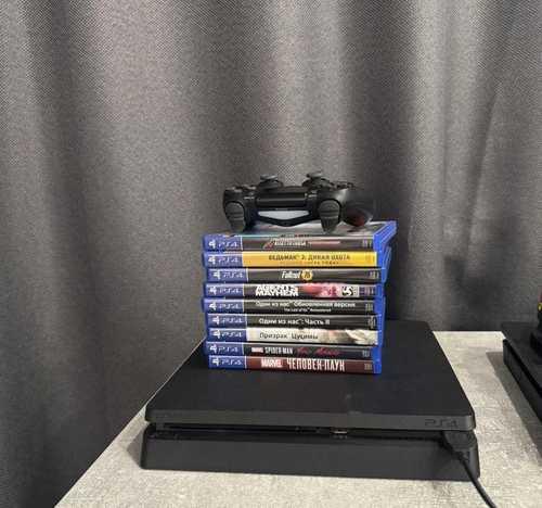 Ps4 slim 1tb  50 игр