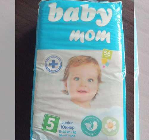 Подгузники baby mom 5 56шт