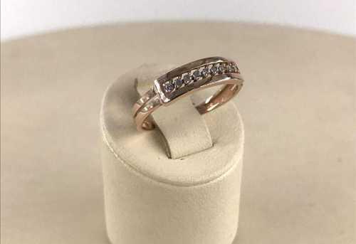 Золотое кольцо с фианитами 585 размер 17 РФ