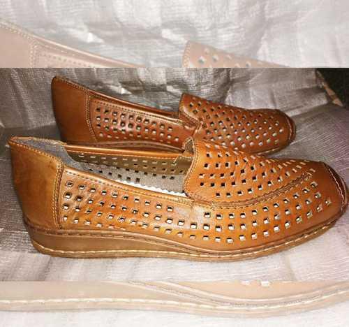 Туфли летние Rieker новые р.38-40 нат.кожа
