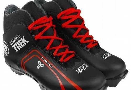 Ботинки лыжные на шнурках trek Level2 черный (лого