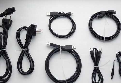 Сетевой шнур. Кабели USB-B, USB mini-B, DC, esata
