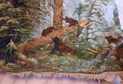 Винтажный ковёр "Мишки в лесу"
