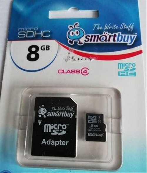 MicroSD Smart Buy 8Gb class 4 + SD Adapter