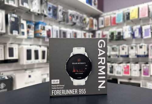 Garmin forerunner 955 Solar с белым ремешком