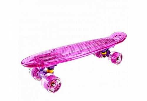 Скейт Transparent 22 light пластиковый pink 1/4 TL