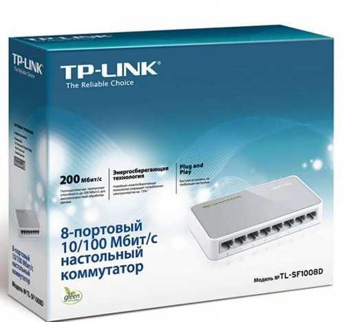 Коммутатор TP-Link TL-SF1008D (L2) 8x100Мбит/с неуправляемый