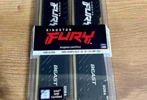 Оперативная память Kingston DDR4 2*16 gb 3600 mhz