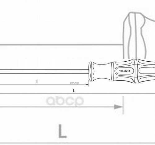 Отвертка стержневая крестовая, PH2x200 мм SDP22