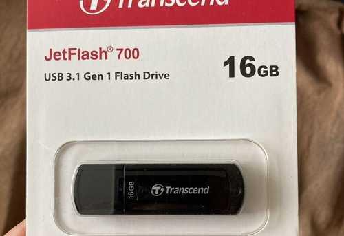 Флешка usb 16gb, USB 3.1, Transcend, новая