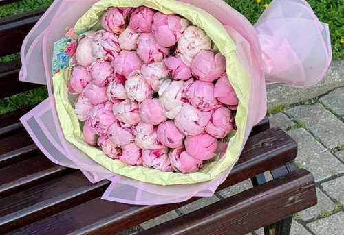 Букет цветов пионы нежные розовые