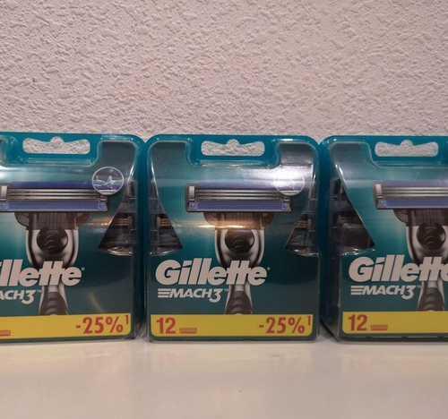 Кассеты Gillette mach3, 12 штук в упаковке