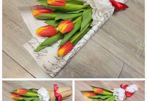 Тюльпаны на 8 марта готовые букетики для коллег