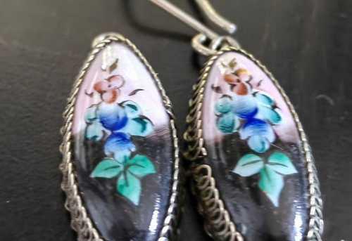 Серьги финифть СССР