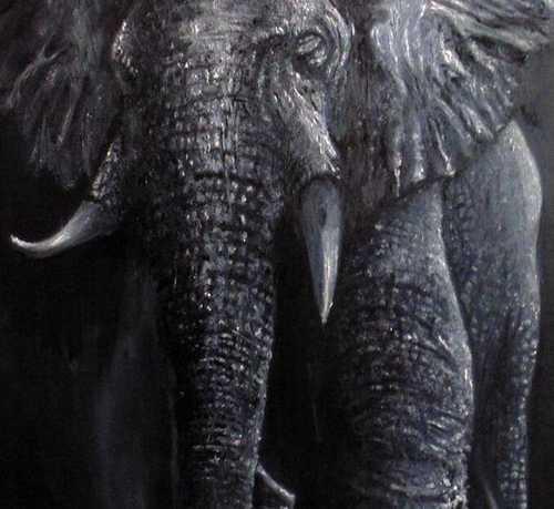 Слон интерьерная большая картина маслом