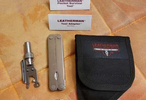 Мультитул leatherman pst + адаптер + биты