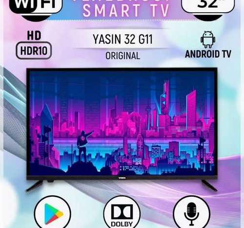 Cмарт телевизор Yasin 32G11 80 см с Wi-Fi Android