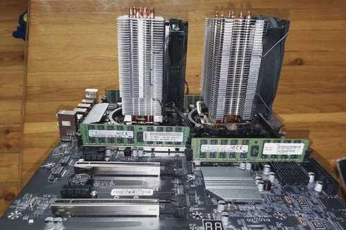 Материнка x99, 2 xeon 24яд/48поток, 128gbddr4, SSD