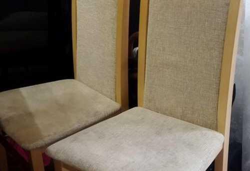 Стулья столовые, 4 шт деревянные с мягкой обивкой