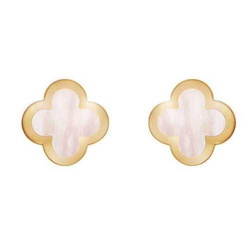 Серьги Van Cleef & Arpels Pure Alhambra Mother-of-Pearl 18k Yellow Gold Earrings